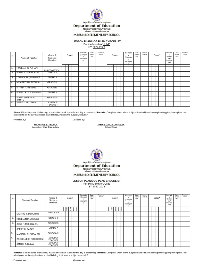 Lesson-Plan-Checklist-SY-18-19 | PDF