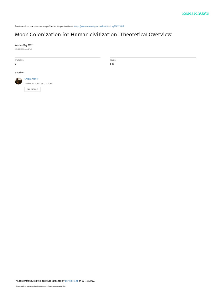 Moon Colonization For Human Civilization Theoretical Overview | PDF ...