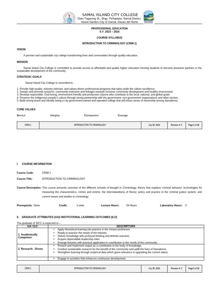 CRIM 1 Intro To Criminology | PDF