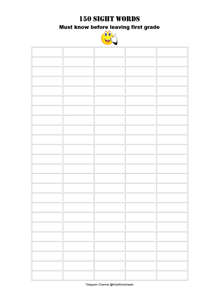 First Grade Sight Words | PDF