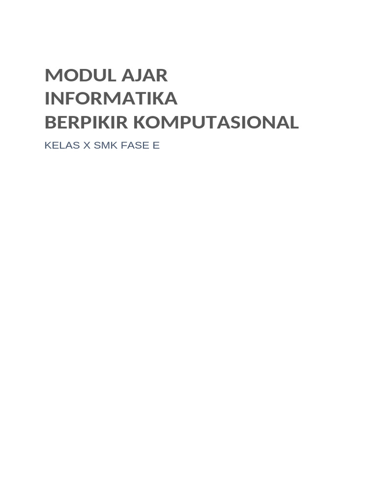 Modul Ajar Informatika - BK | PDF
