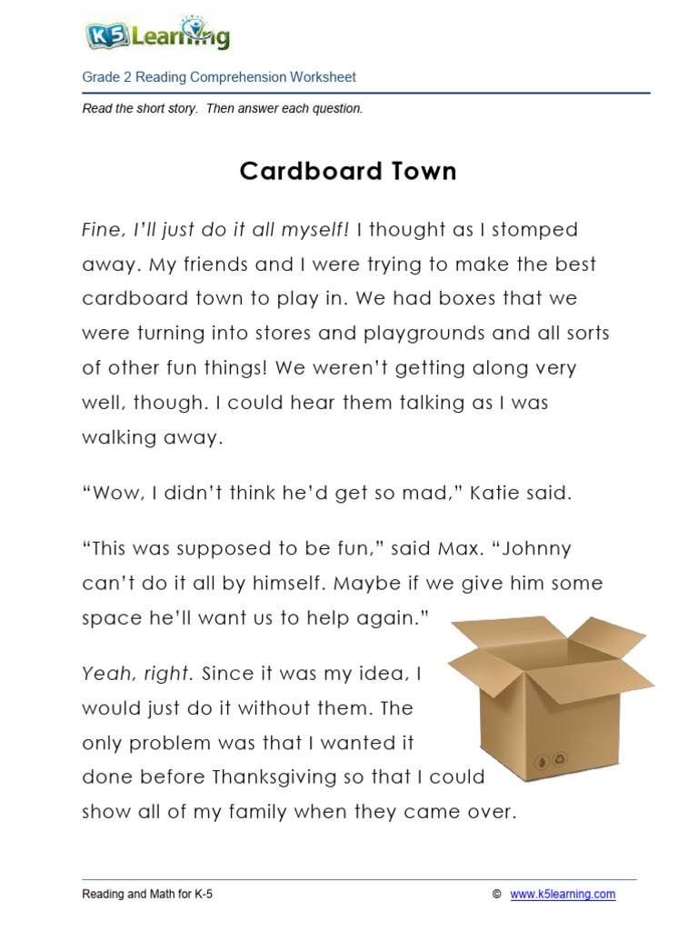 Worksheetsreading Comprehension2nd Grade 2 Reading Cardboard Town PDF | PDF