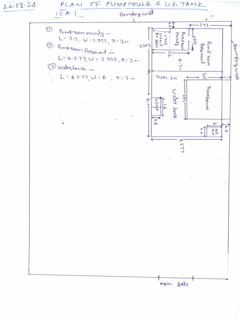 Plan of Pump House & UG Tank | PDF