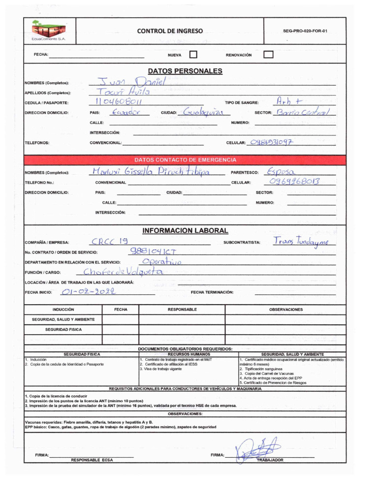 Documentos A Presentar Correctamente | PDF