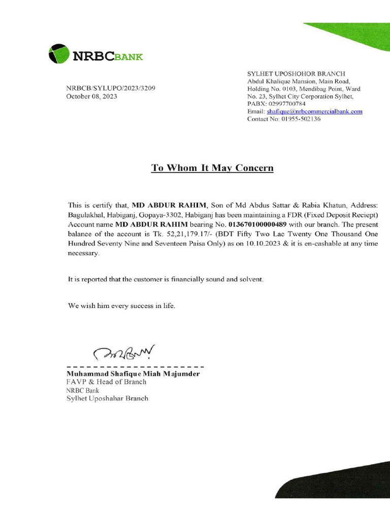 Abdur Rahim NRBC FDR SOLVENCY 1st Page Full - Page-0001 | PDF