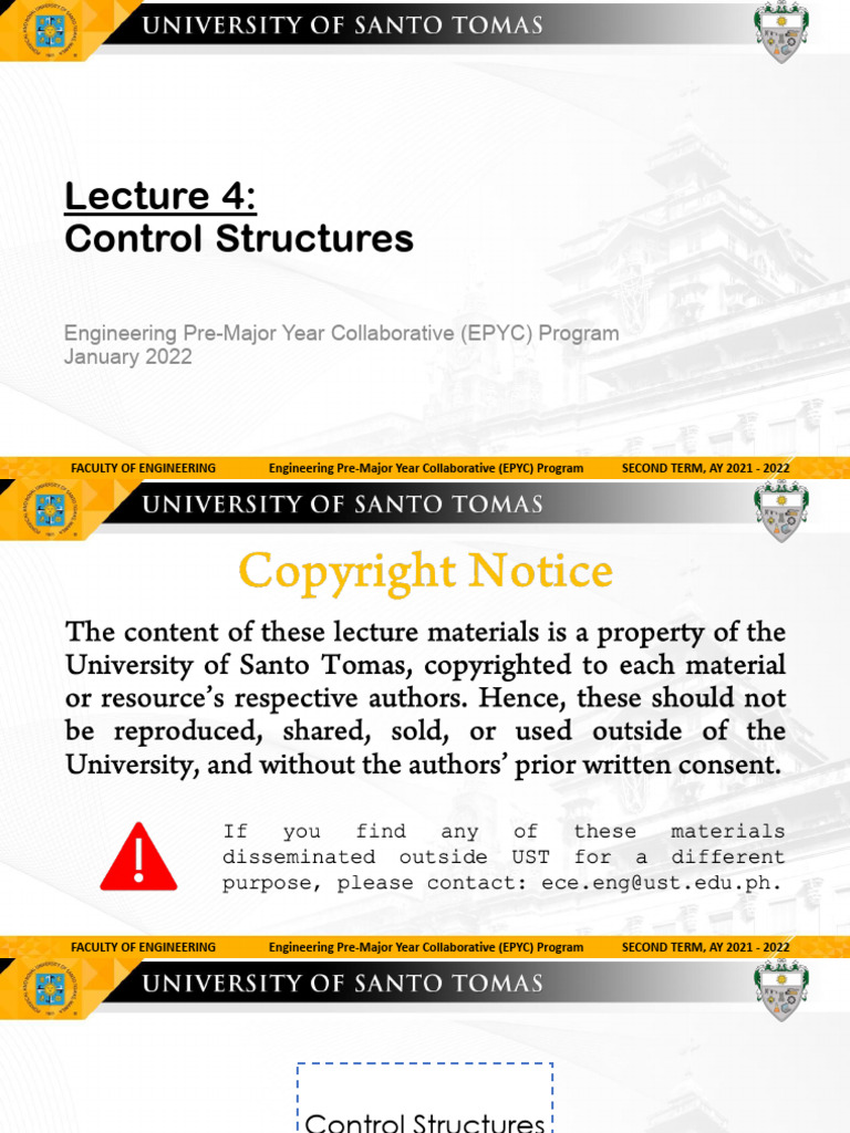 Lecture 4 - Control Structures | PDF Lecture 4 - Control Structures | PDF