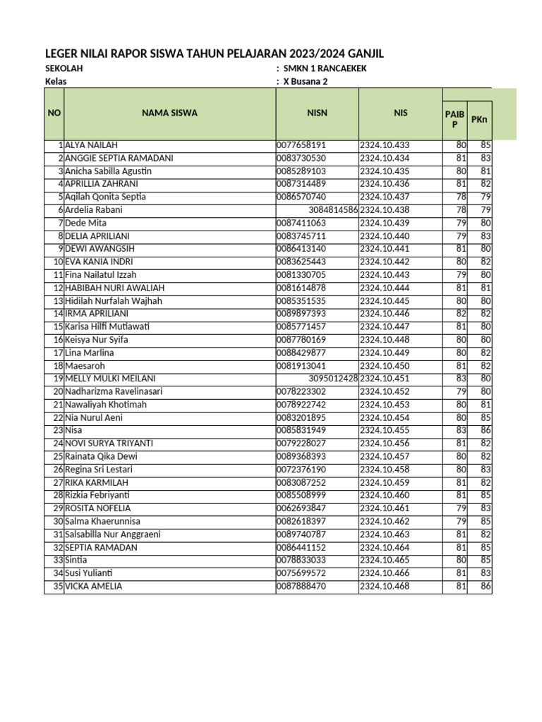Leger - 20231 - X Busana 2 | PDF
