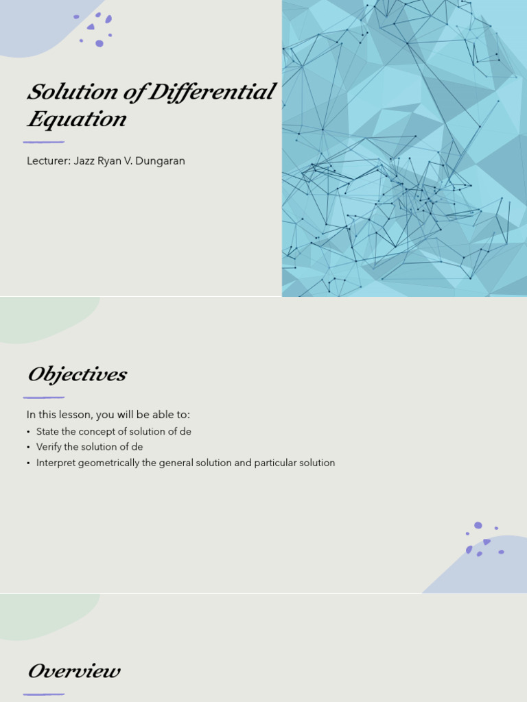 1.2 Solution of Differential Equation | PDF