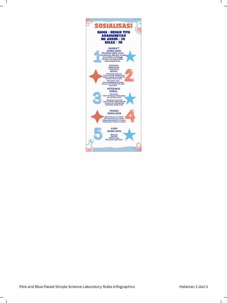 Pink and Blue Pastel Simple Science Laboratory Rules Infographics | PDF