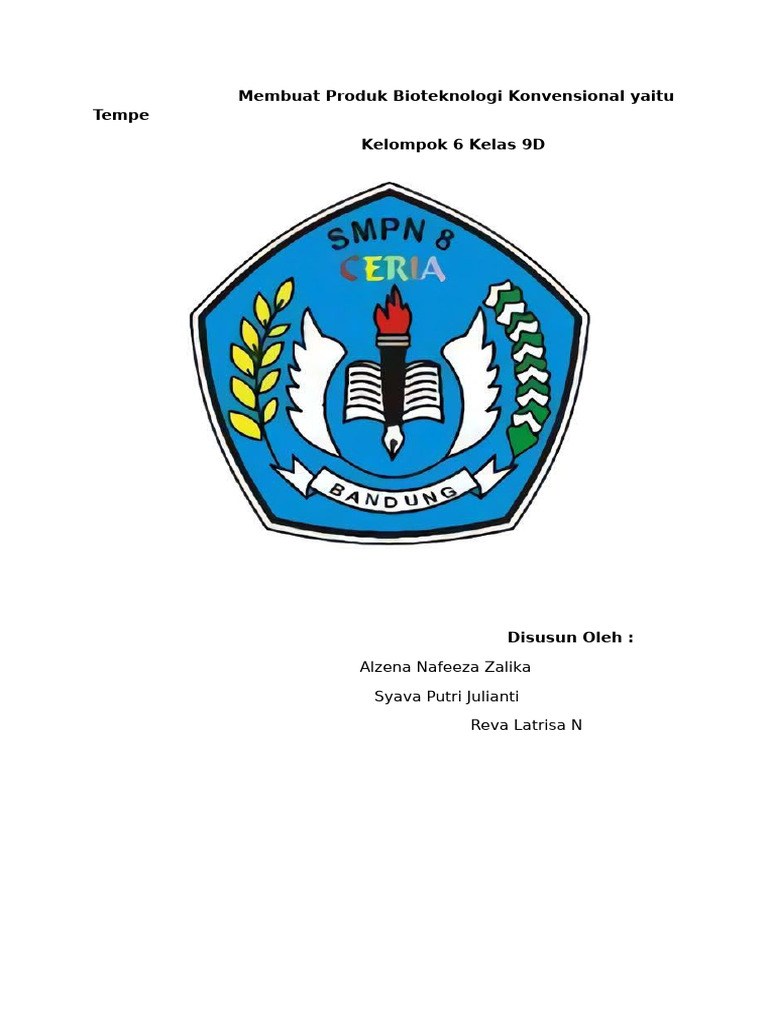Membuat Produk Bioteknologi Konvensional Yaitu Tempe Kelompok 6 Kelas 9D | PDF
