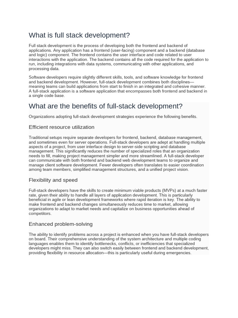 What Is Full Stack Development | PDF | Computing | Business