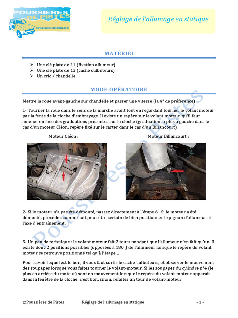 Réglage Allumage en Statique | PDF