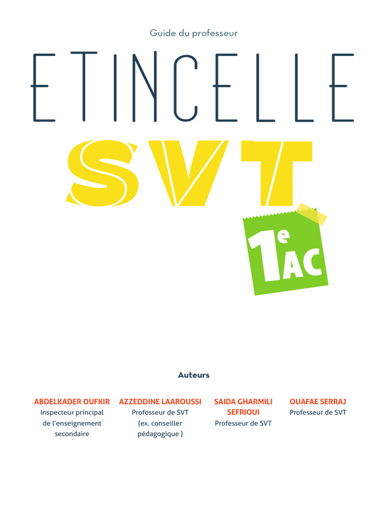 03 Etincelle Activites 1ac SVT Guide Nouvel Edition | PDF
