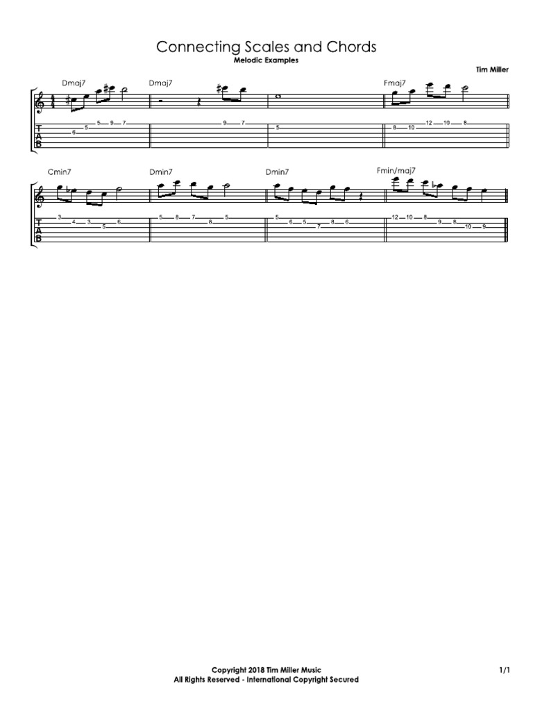 Connecting Scales and Chords Melodic Examples Chart | PDF