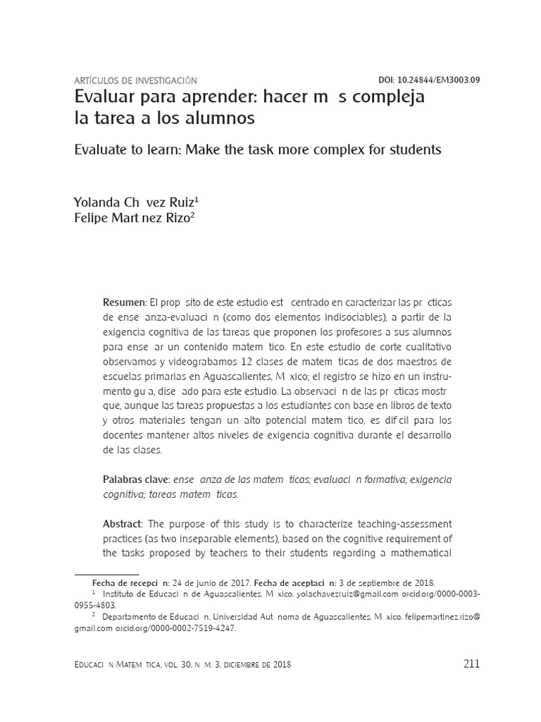 Evaluar para Aprender Hacer Mas Compleja | PDF