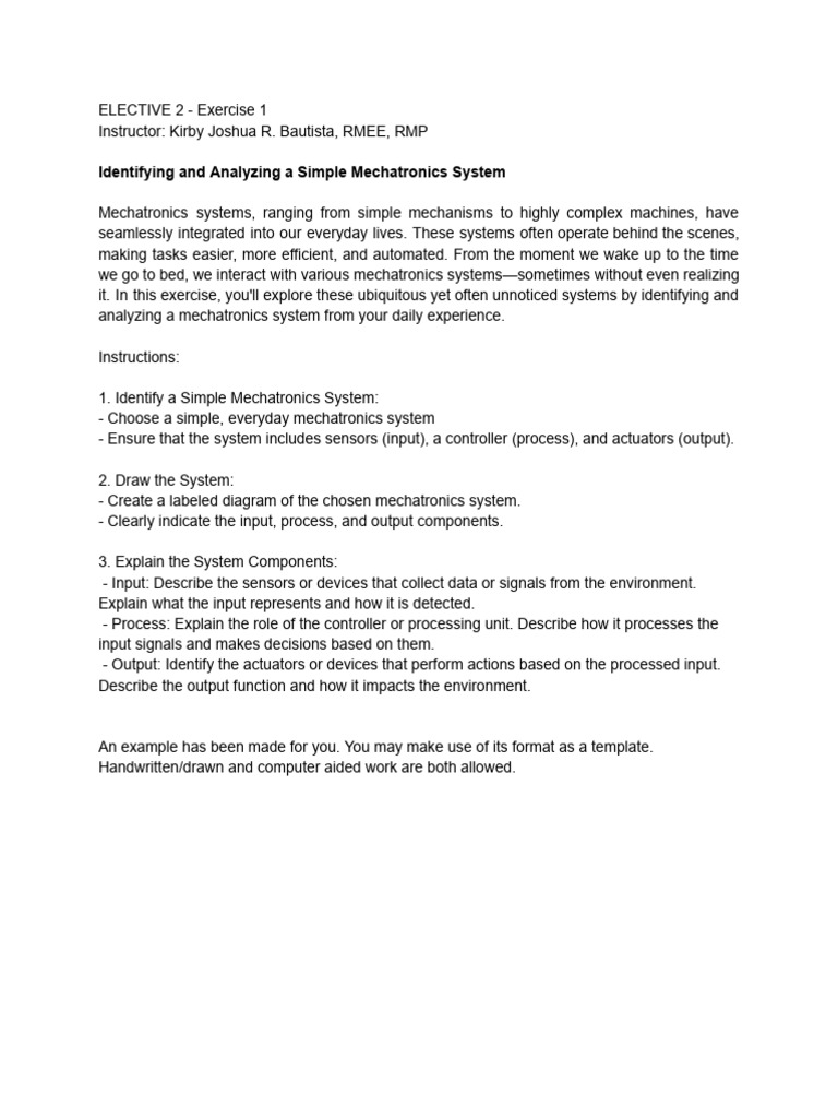 Elective 2 - Exercise 1 | PDF