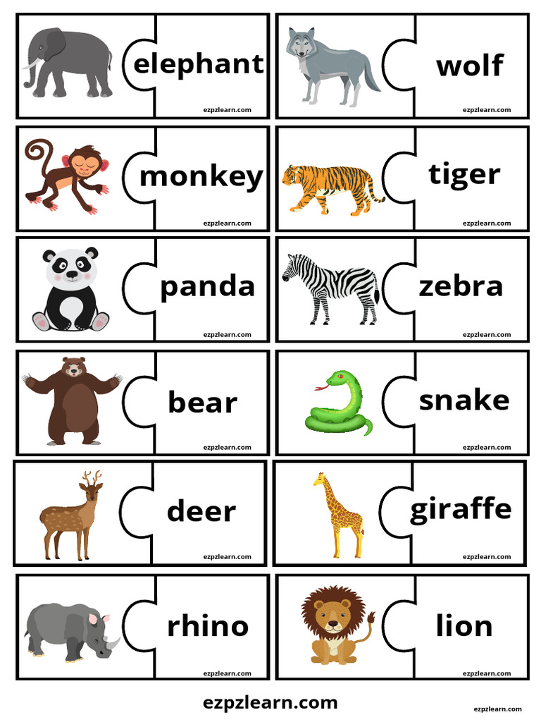 Wild Animals Puzzle Match Game | PDF