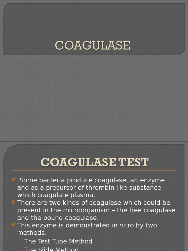 COAGULASE Test | PDF | Wellness | Science & Mathematics