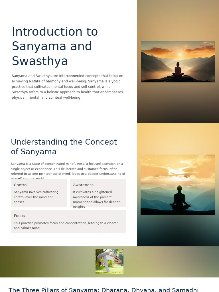 Introduction To Sanyama and Swasthya | PDF