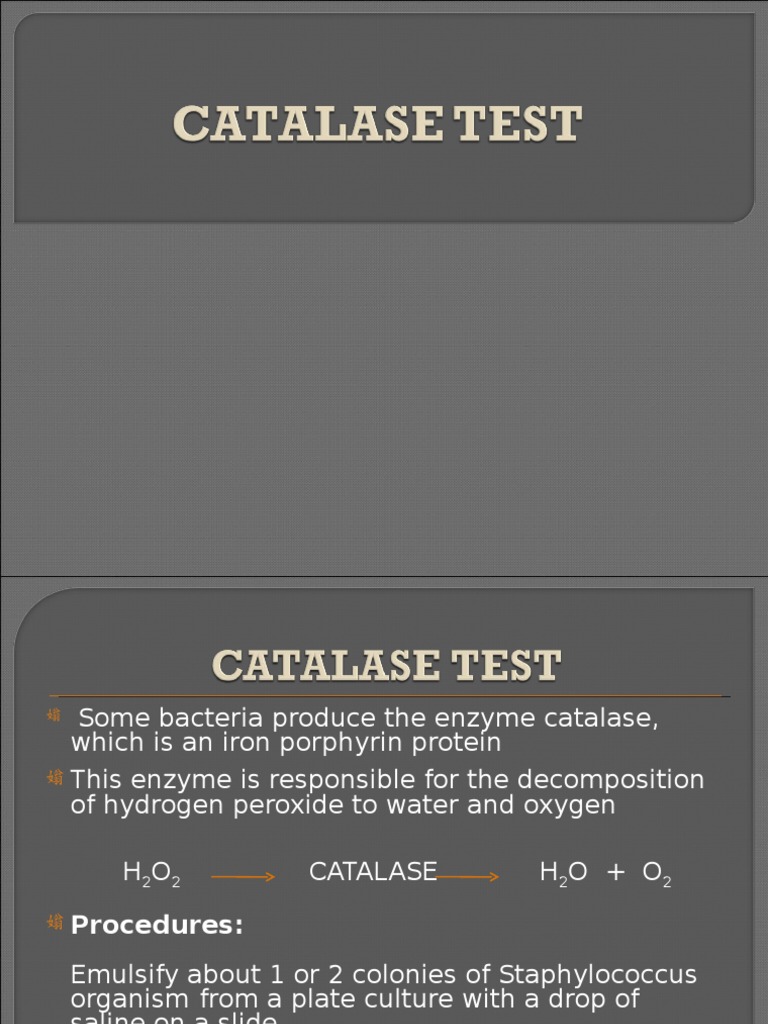Catalase Test | PDF