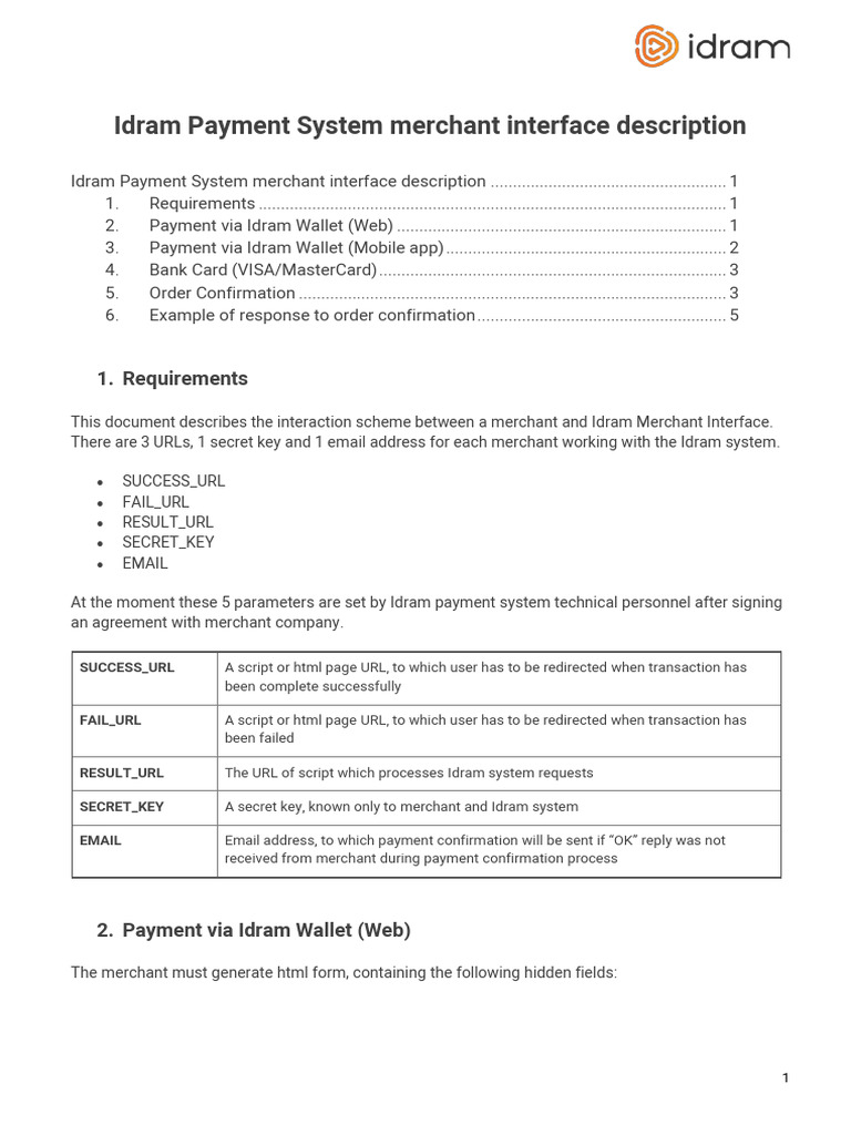 Idram Merchant API | PDF