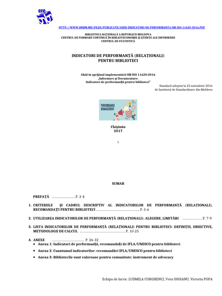 Ghid Indicatori de Performanta SM ISO 11620 2016 Revizuit August 2018 | PDF