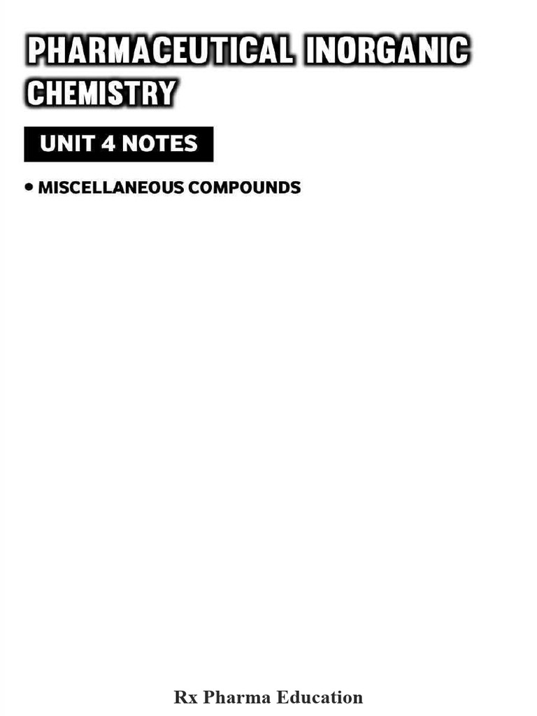 UNIT 4 Inorganic Chemistry Notes | PDF