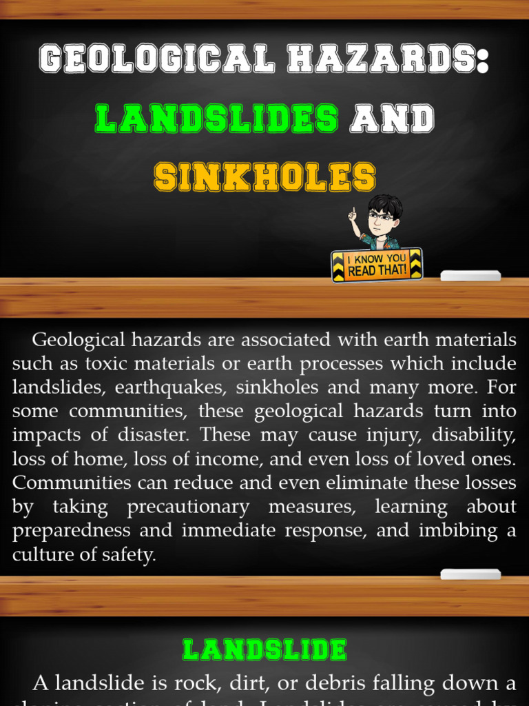 Lesson 1 Geological Hazards Landslides and Sinkholes | PDF
