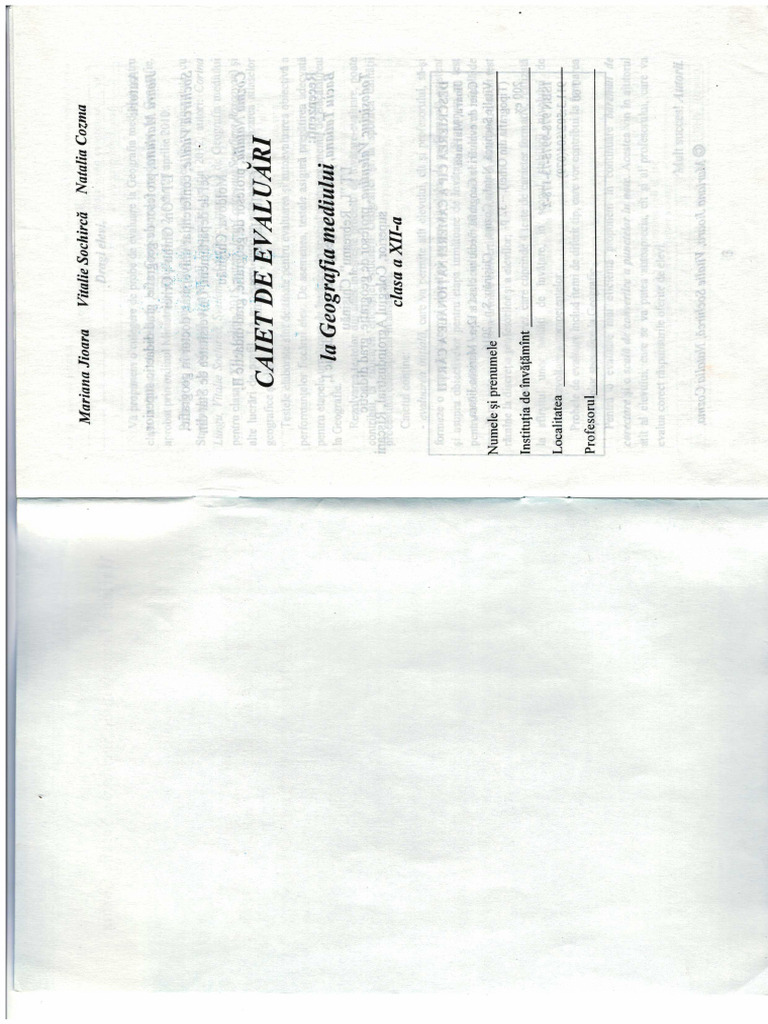 Caiet Evaluari 12 | PDF