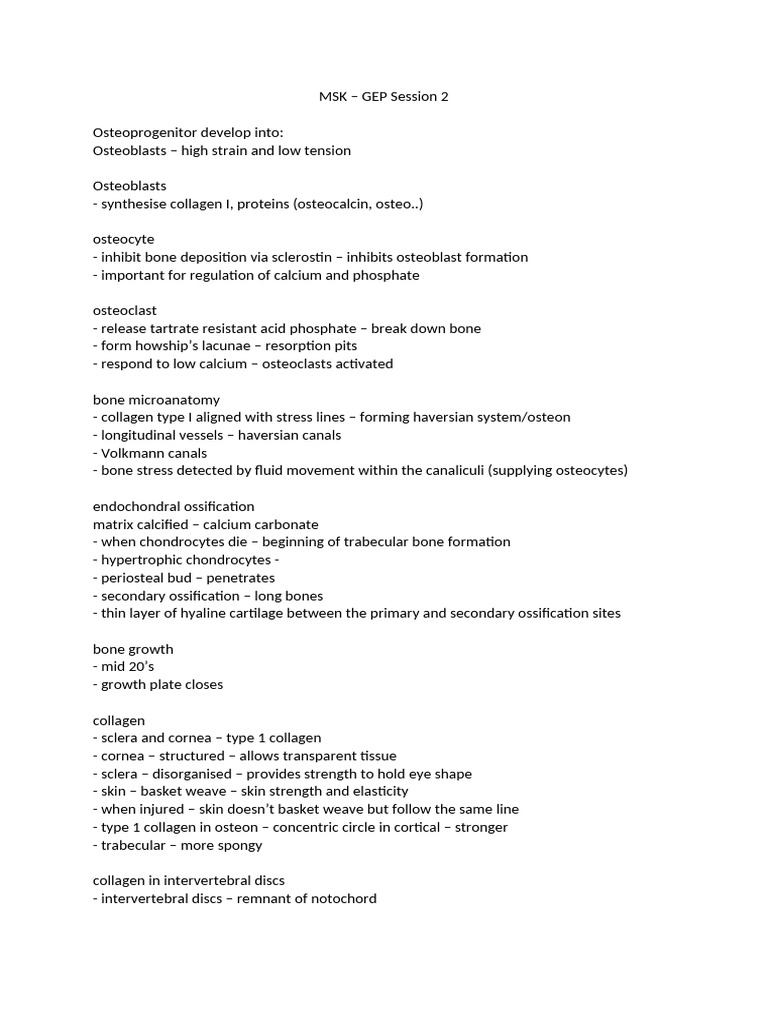 MSK - GEP Session 2 | PDF