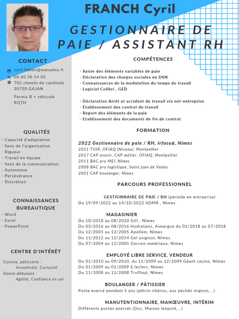 CV Gestionnaire de Paie RH | PDF