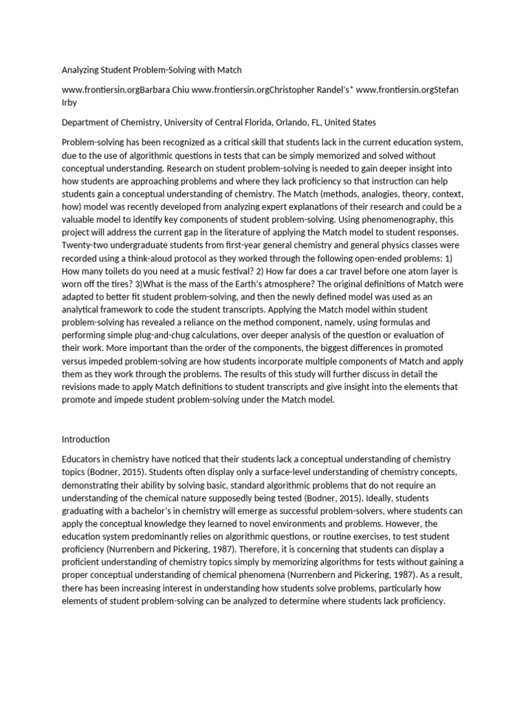 Analyzing Student Problem | PDF