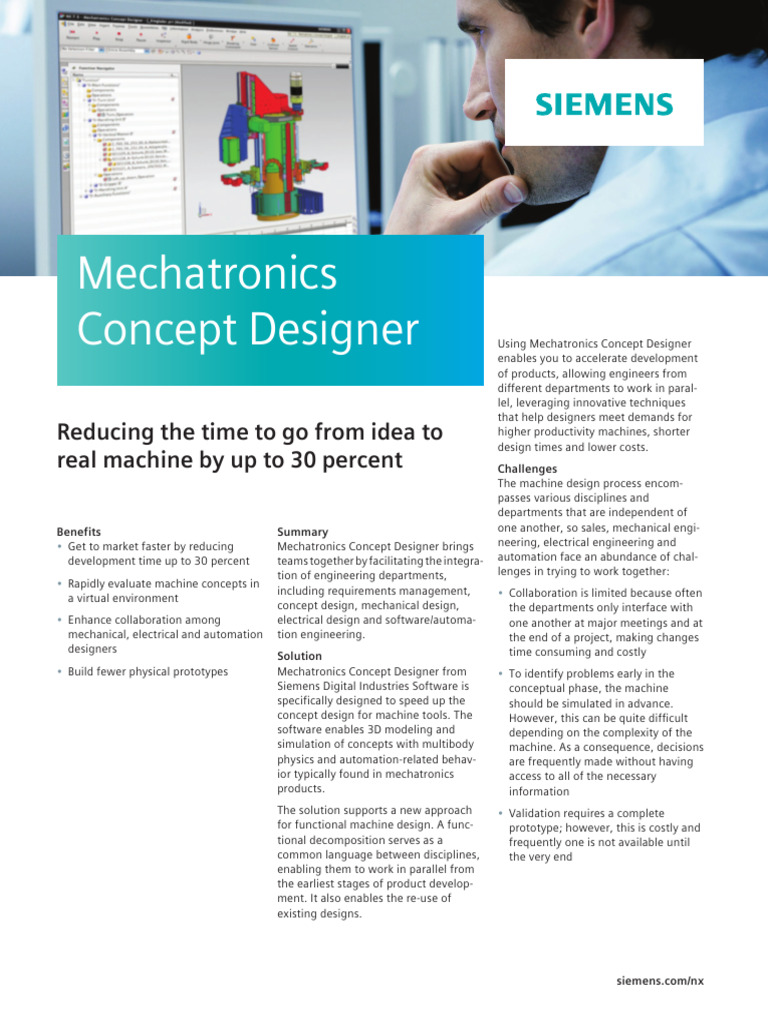 Siemens SW Mechatronics Concept Designer Fact Sheet | PDF