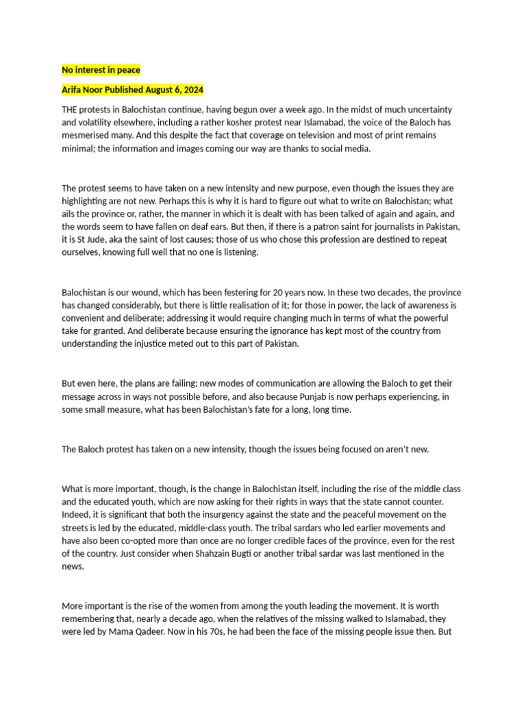 No Interest in Peace 8-05-2024 | PDF