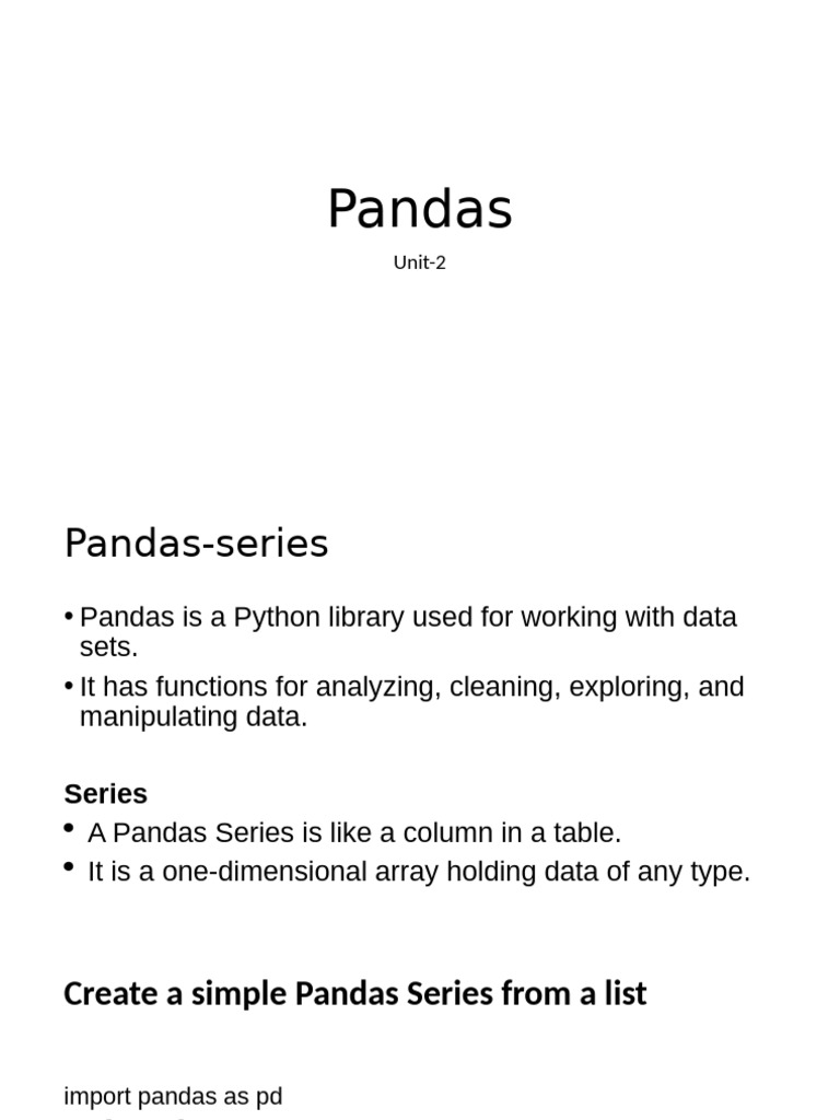 Pandas | PDF