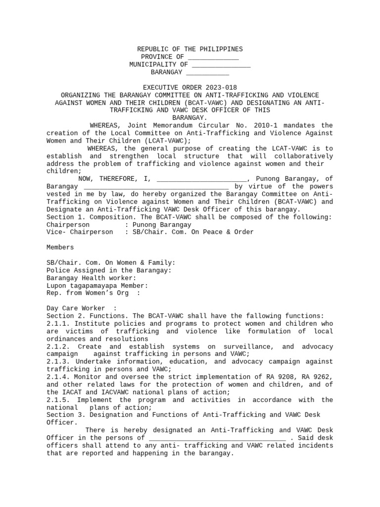 E.O Bcat - Vawc | PDF