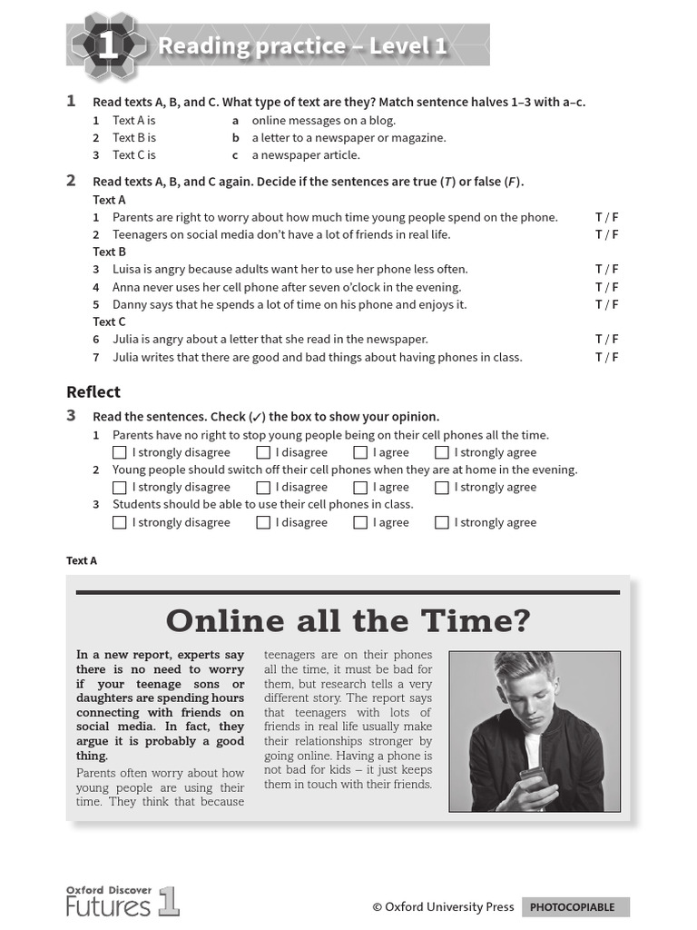 ODF1 Unit 1 Reading Practice L1 | PDF