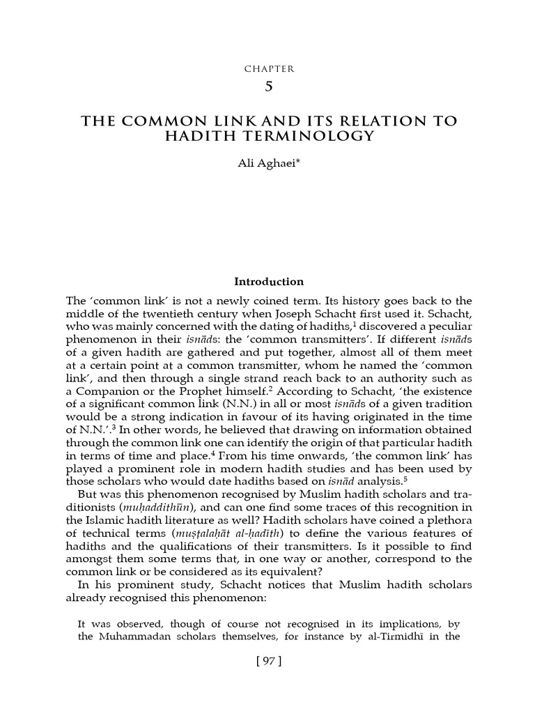 The Common Link and Its Relation To Hadi | PDF