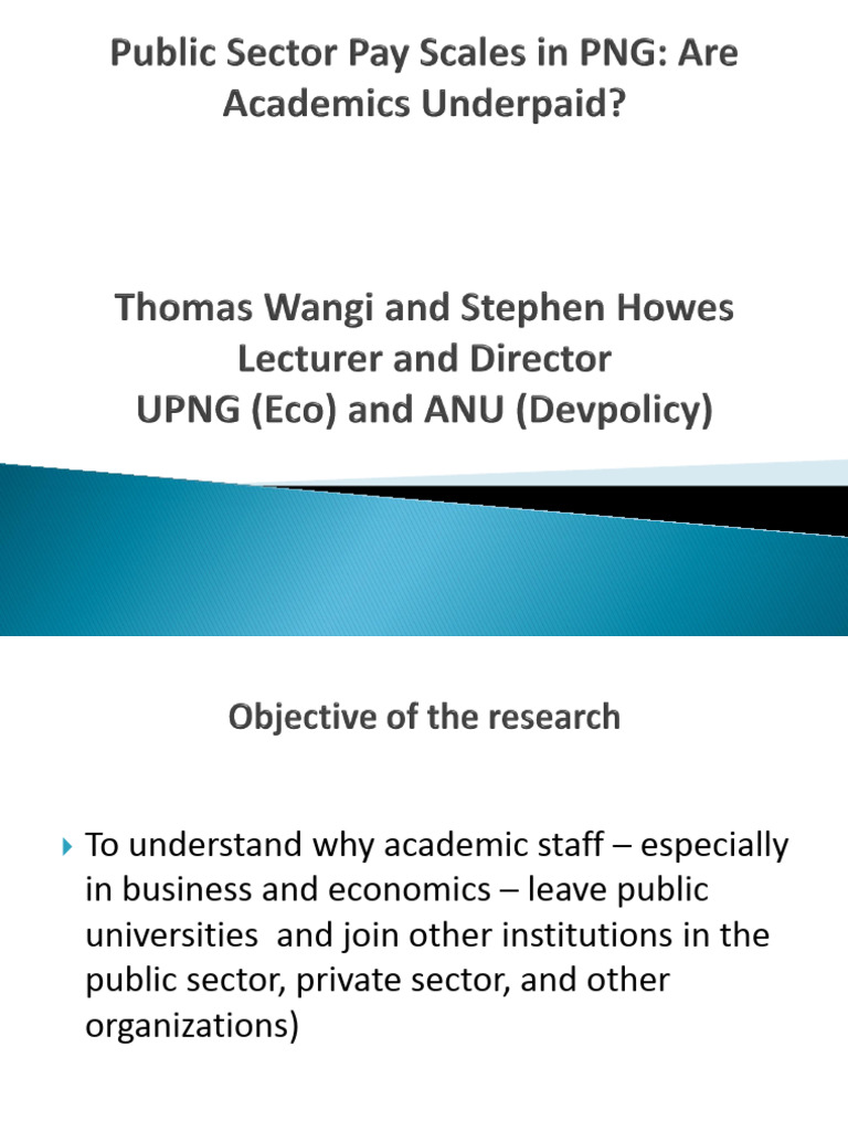 Public Sector Pay Scales Thomas Wangi and Stephen Howes | PDF