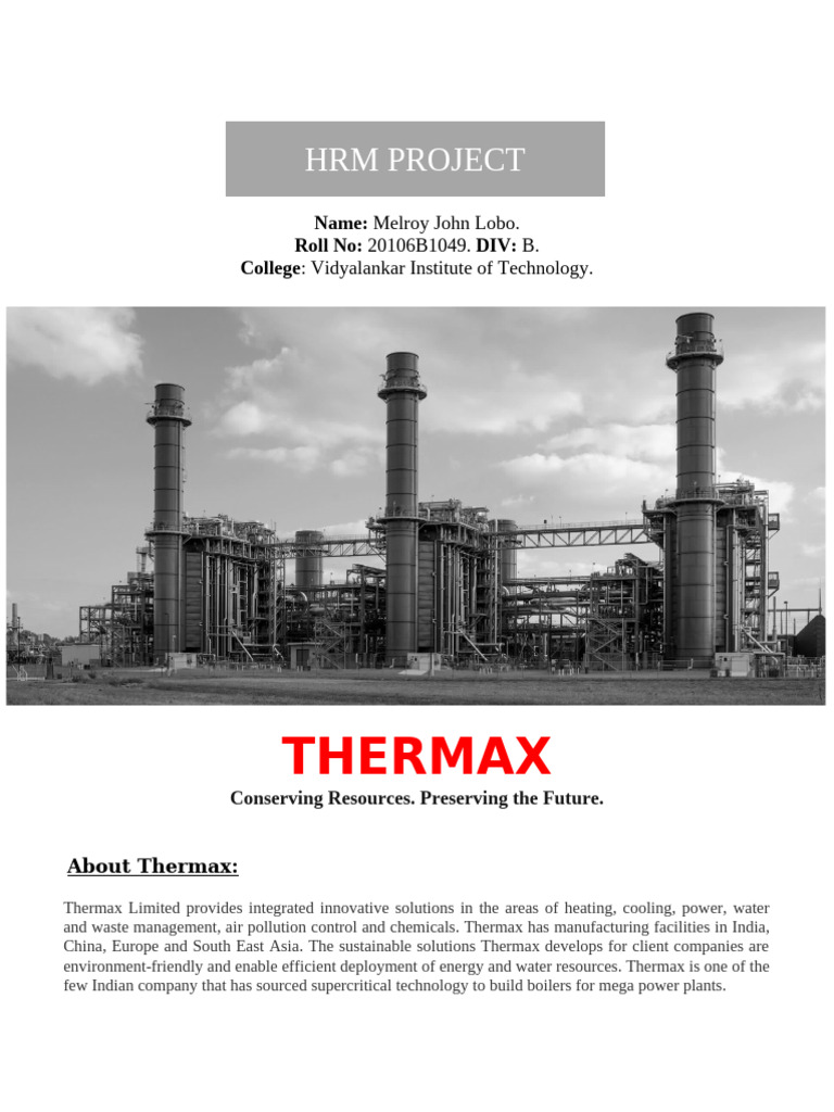 HRM Project Vit | PDF