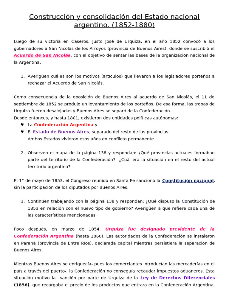 Construcción y Consolidación Del Estado Nacional Argentino | PDF Construcción y Consolidación Del Estado Nacional Argentino | PDF