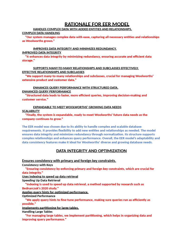 Rationale For Eer Model | PDF | Databases | Business