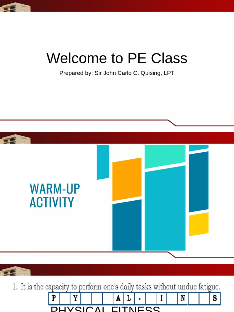 PE 9 Lesson 1 QTR 1 | PDF