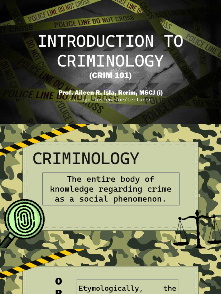 Introduction To Criminology | PDF