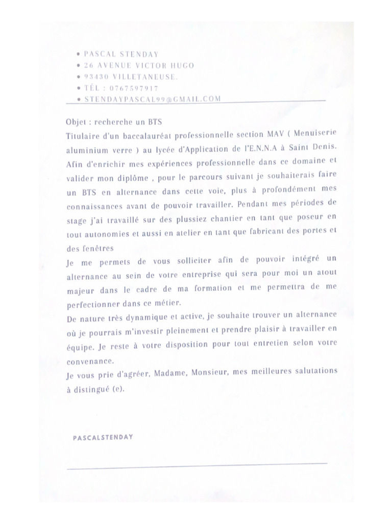 PASCAL STENDAY CV D | PDF