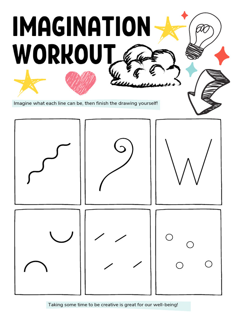 Imagination Drawing Activity Printable Worksheet | PDF