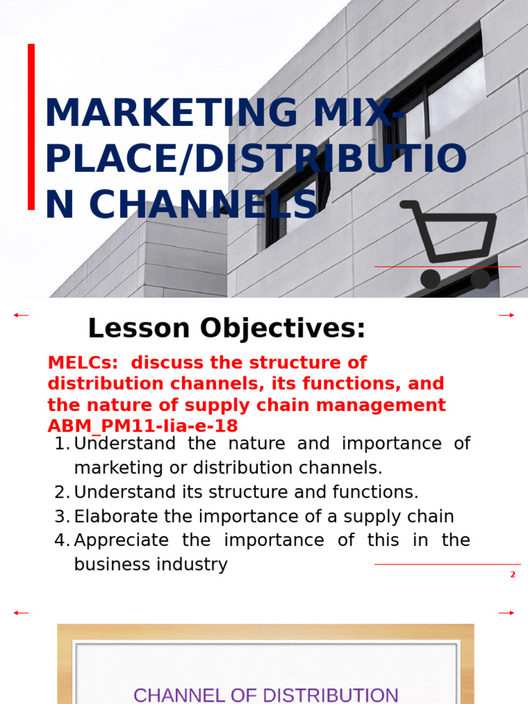 Lesson On Marketing Mix Place Distribution Channels | PDF