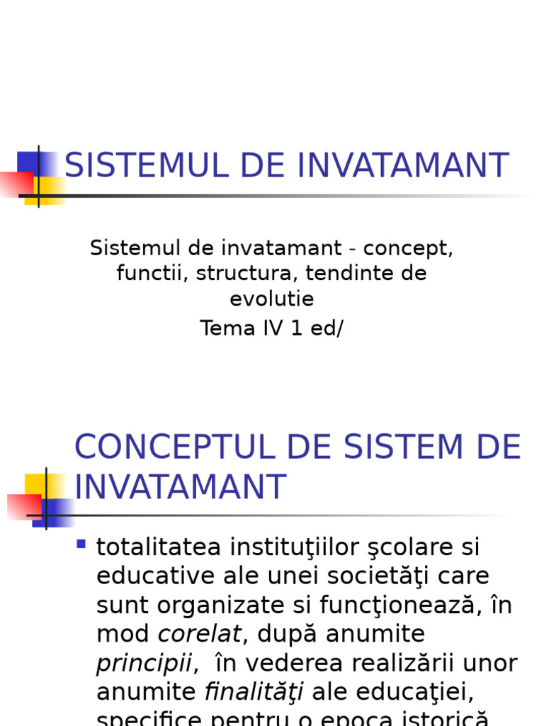 Sistemul de Invatamant | PDF