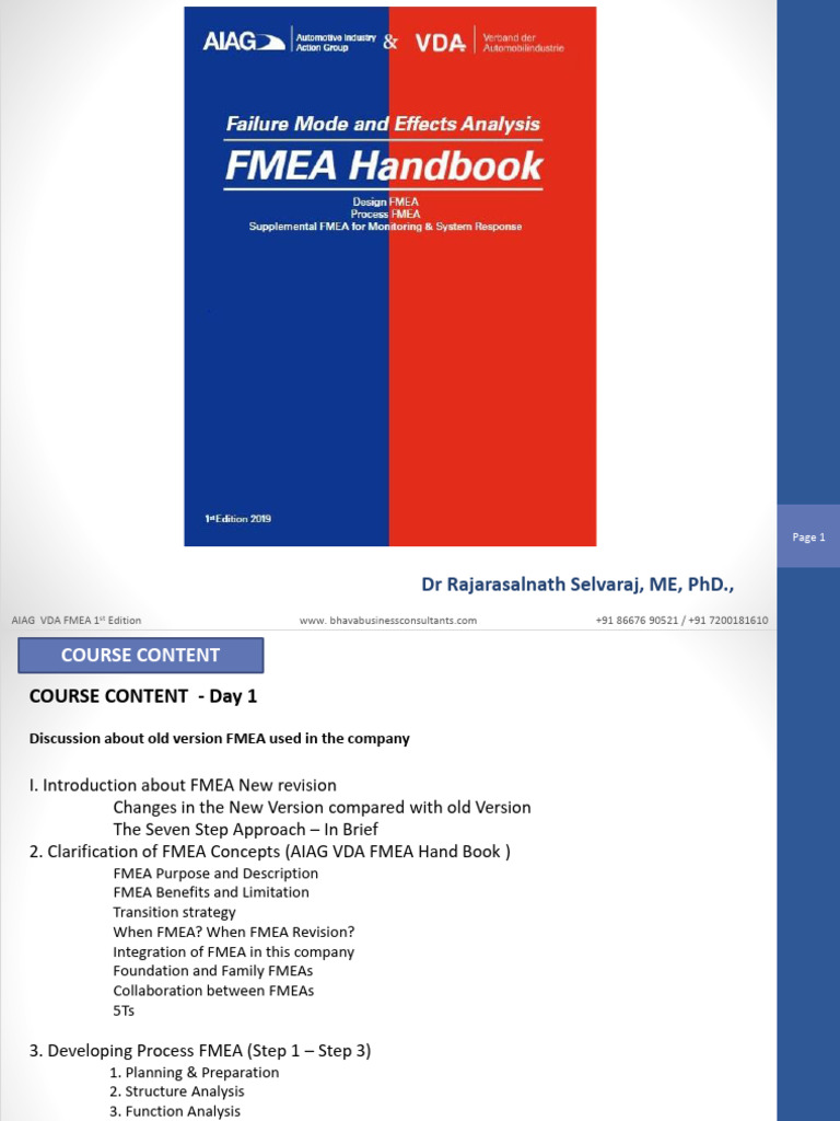 AIAG VDA FMEA Day 1-3 | PDF