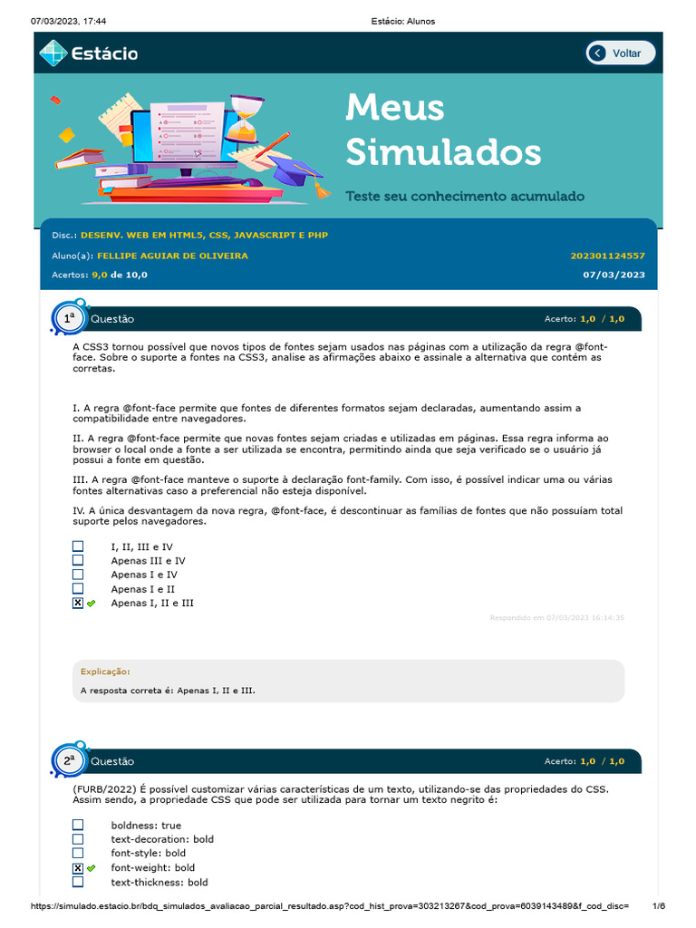 Resultados de Simulado en Desarrollo Web | PDF | Redes | Internet y web